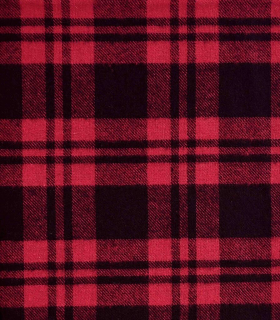 Cotton Black Red Checked Fabric – Mohana Weaves